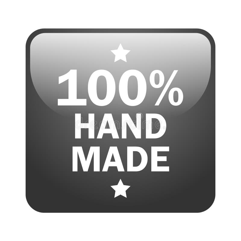 100 Percent Handmade Button Stock Vector - Illustration of element ...