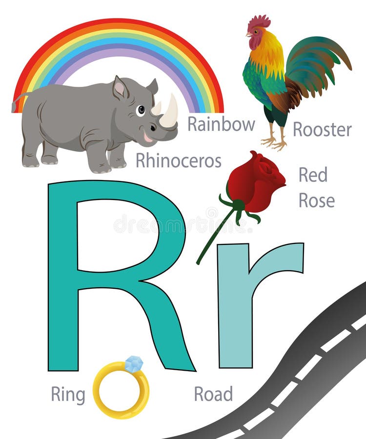 Flashcard Letter R is for Road Stock Vector - Illustration of ...