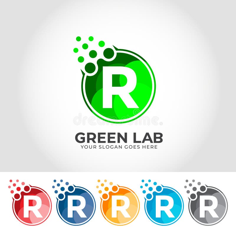 R Alphabet Lab Creative Logo Design Concept Stock Vector - Illustration ...