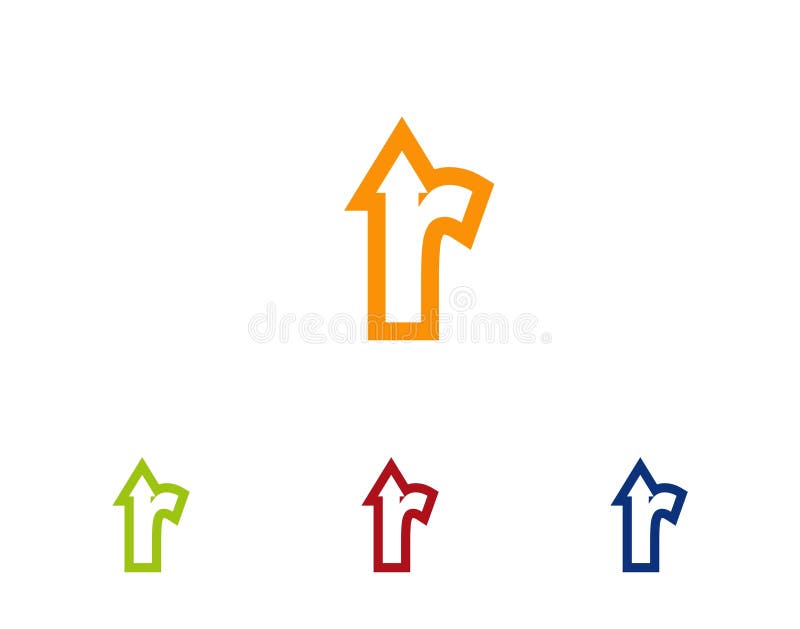 R arrow 2 logo template stock vector. Illustration of navigation ...