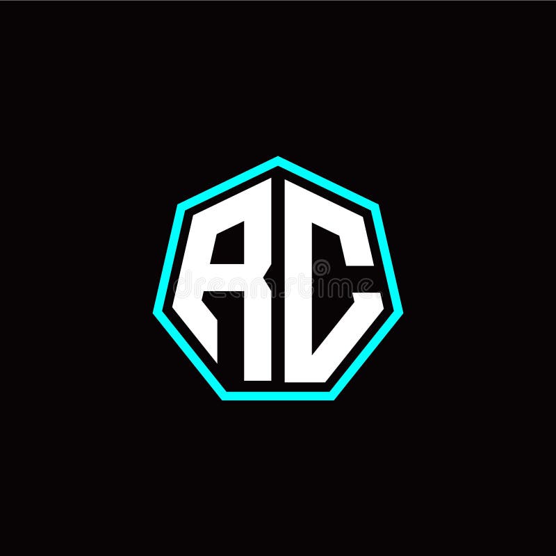 R C Initials Modern Polygon Logo Template Stock Vector - Illustration ...