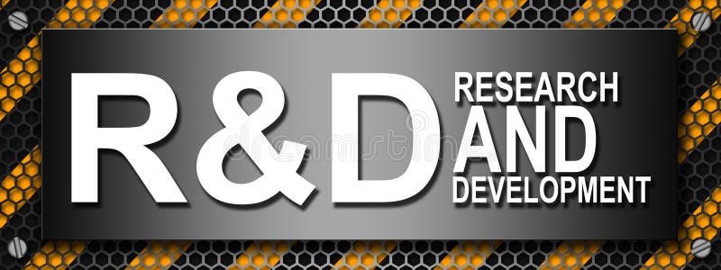 R and D As Research and Development Acronym on a Banner Stock ...
