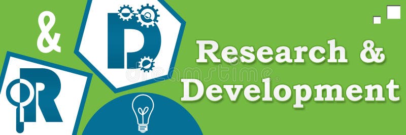 R and D - Research and Development Abstract Green Blue Stock ...