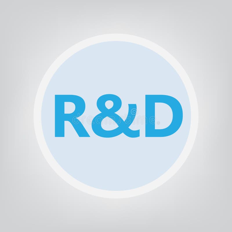 R&D Research and Development Acronym on a Sticker Stock Vector ...