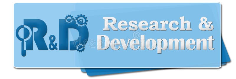 R and D - Research and Development Blue Side Squares Stock Illustration ...