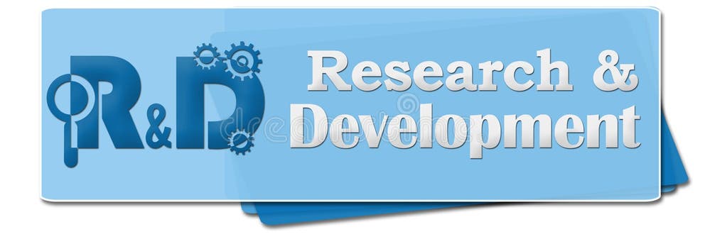 R and D - Research and Development Blue Side Squares Stock Illustration ...