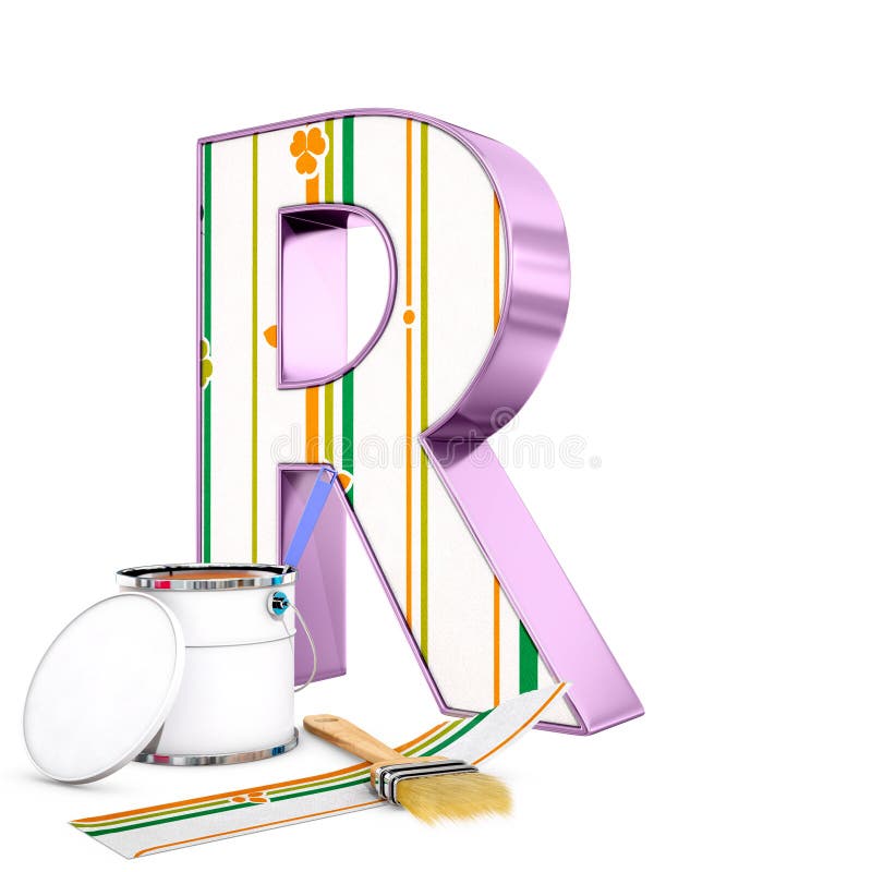 `R` Decorated Letter with Renovation Tools Stock Illustration ...