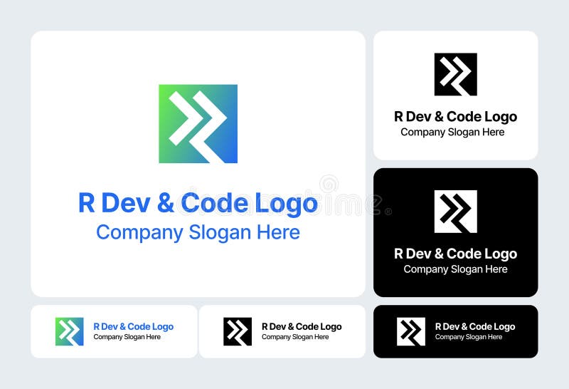R Dev & Code Logo - Modern Developer Branding Stock Vector ...
