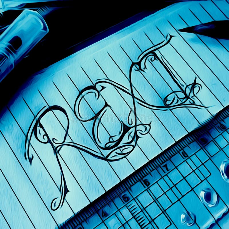 R.E.X stock illustration. Illustration of symmetry, drawn - 257317234