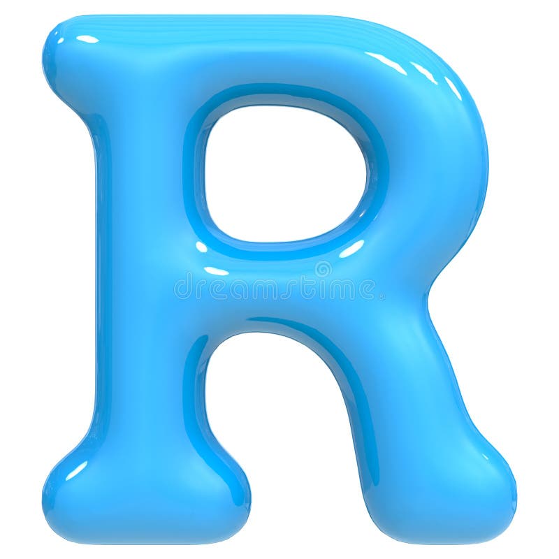 R Font Blue 3D with White Background Stock Illustration - Illustration ...