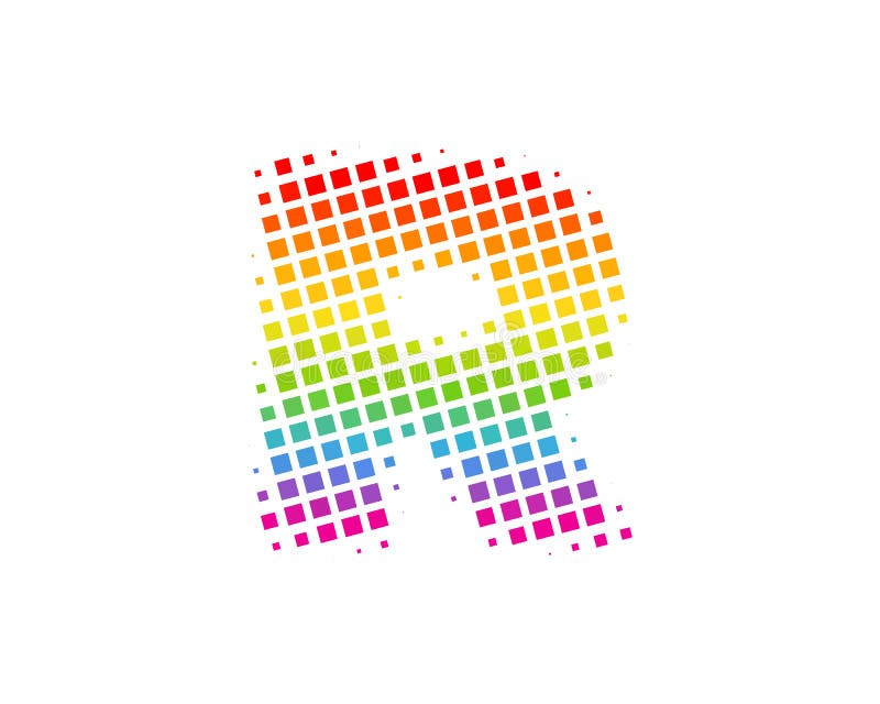 R Halftone Letter Colorful Dot Logo Icon Design Stock Vector ...