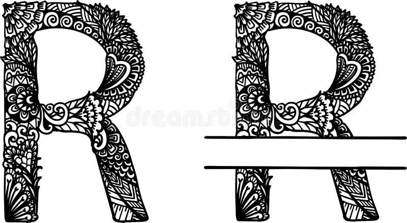 R Mandala Letter Stock Illustrations – 70 R Mandala Letter Stock ...
