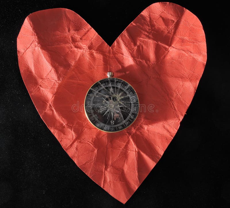 R Heart and Compass stock photo. Image of finding, compass - 31961524