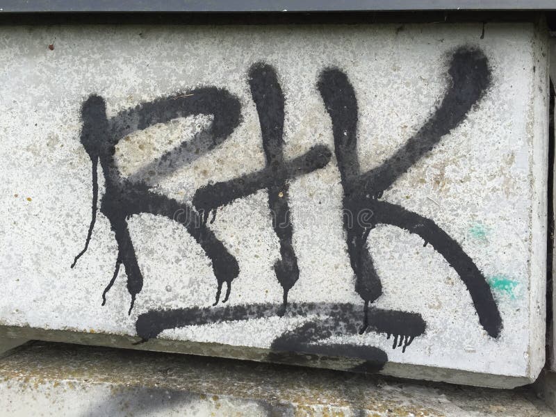 R+K - Graffiti editorial stock image. Image of street - 47483964