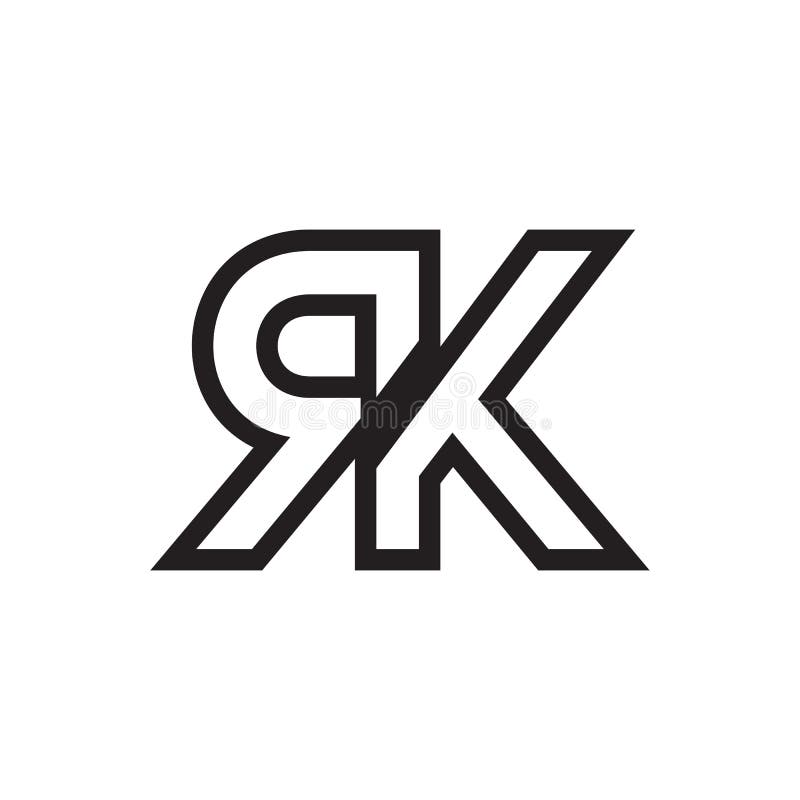 R K Initial Letter Lines Logo Design Vector Stock Vector - Illustration ...