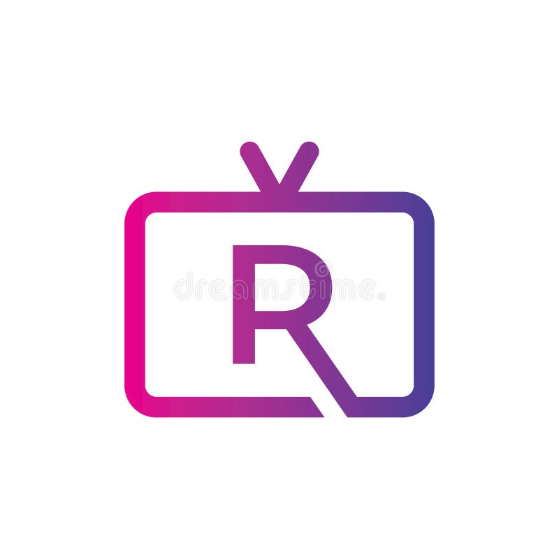 R Letter Channel Television Logo Design Stock Vector - Illustration of ...