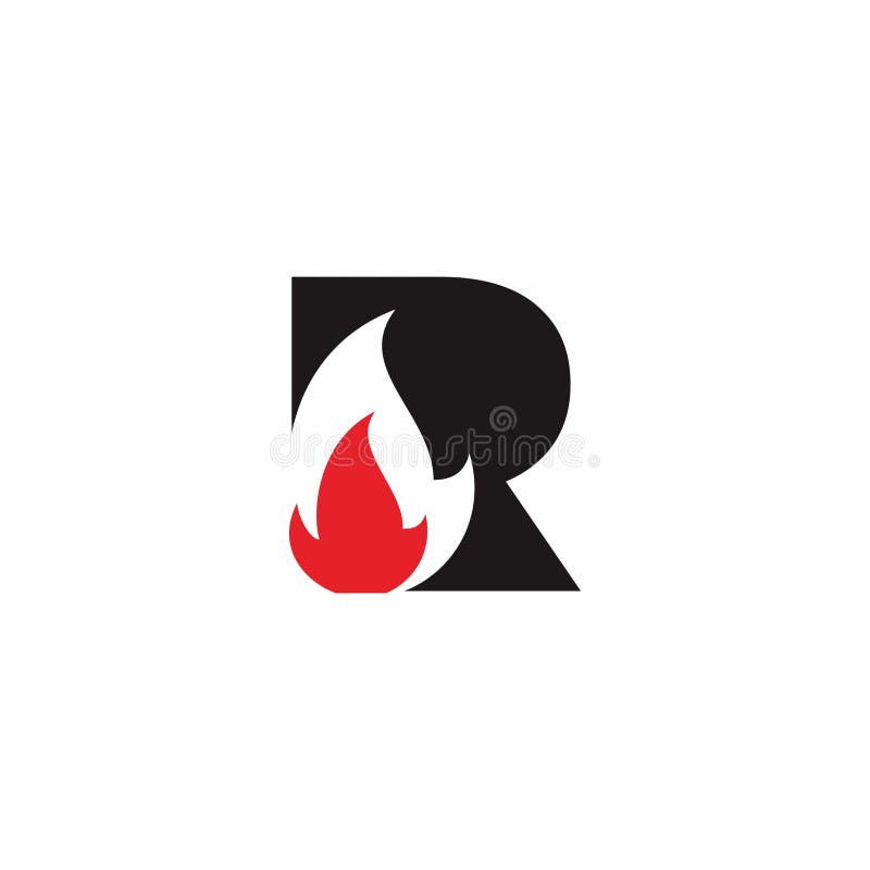 Letter R and Flame Logo Design Stock Vector - Illustration of fire ...
