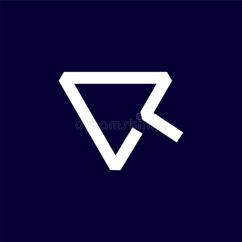R Letter Initial with Cursor Logo Vector Element. Cursor Logo Template ...