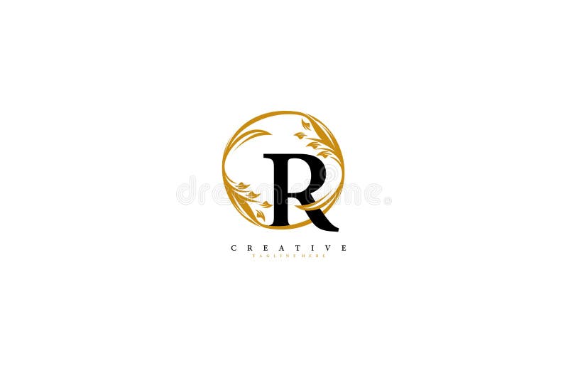 R Letter Linked Rounded Circle Elegance Monogram Flourishes Logotype ...