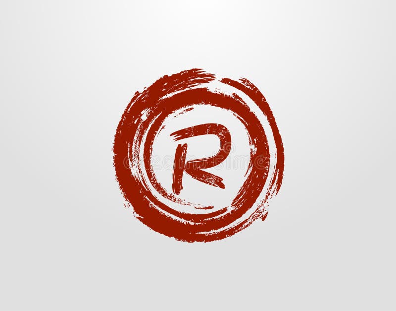R Letter Logo with Circle Grunge Splatter Element. Retro Logo Design ...