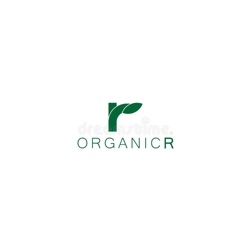 R Letter Logo with Green Leaves.Vector Design Template Elements for ...