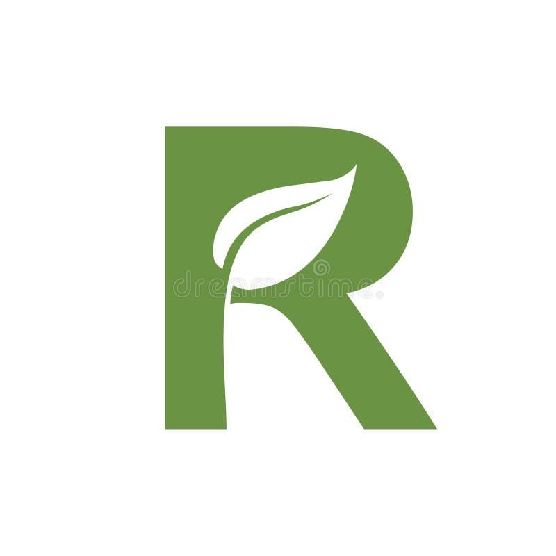R Letter Nature Leaf Combination Logo Design Stock Vector ...