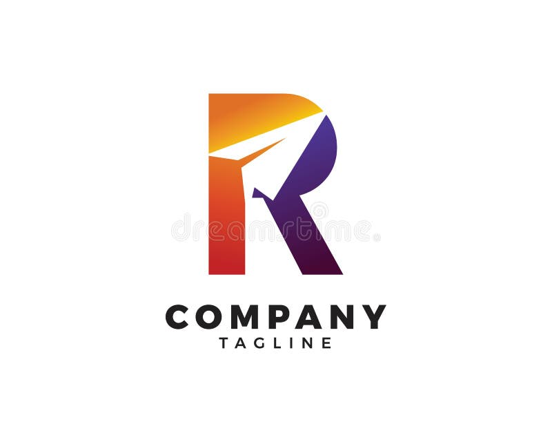 R Letter Paper Plane Icon Logo Template Illustration Design Stock ...