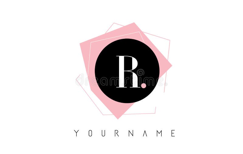 R Letter Pastel Geometric Shaped Logo Design. Stock Vector ...
