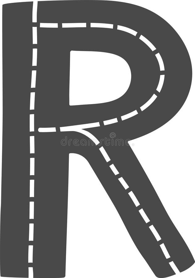 R Letter Road Alphabet Kids Stock Illustration - Illustration of ...