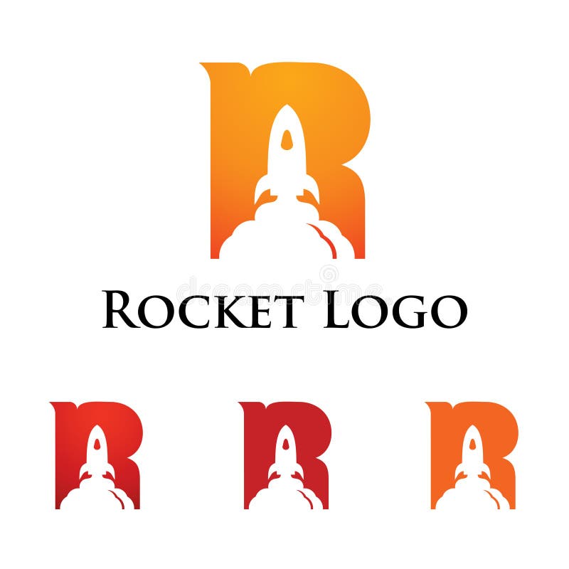 Letter V Rocket Logo Spacecraft Launch into Space Stock Vector ...
