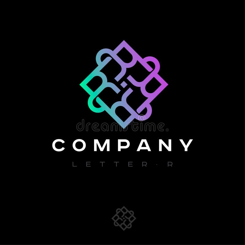 R Letter Rotating. Monogram Consist of Linked Letters. Gradient ...