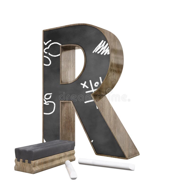 `R` Letter Shaped Chalkboard Stock Illustration - Illustration of ...