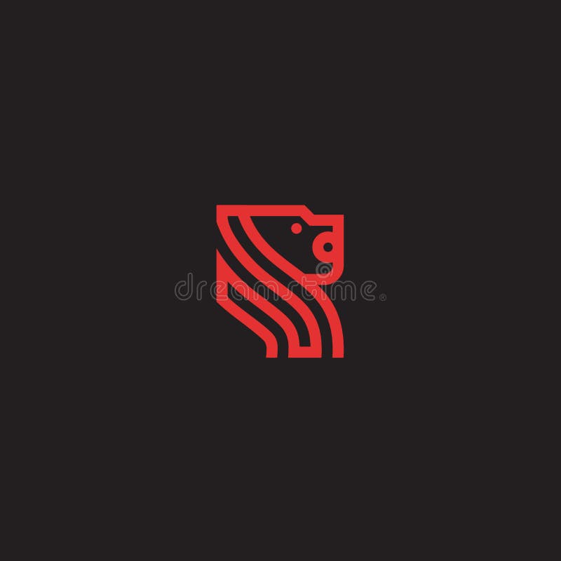 R Lion Logo Design Vector Illustration Stock Vector - Illustration of ...