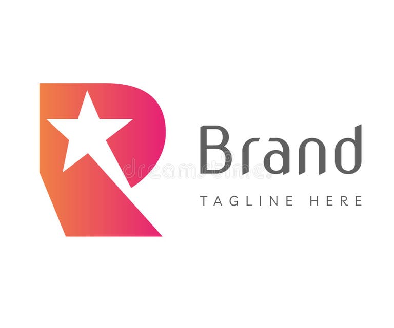 Letter R Logo Design. Letter R with Star Logo Stock Vector ...
