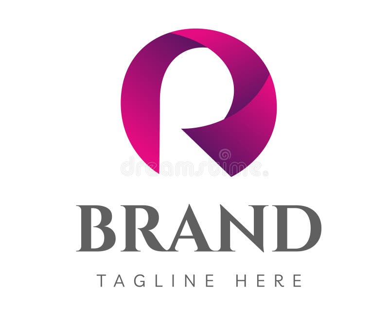 Letter R Logo Design. Letter R with Ribbon Logo Stock Vector ...