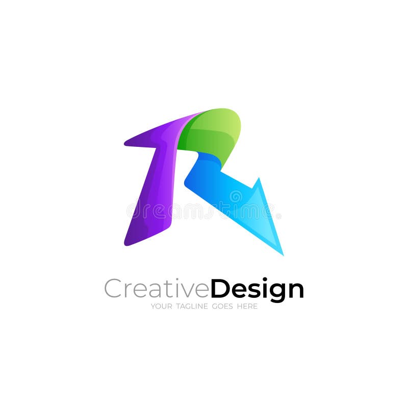 R Logo and Letter L Design Combination, Green Color Stock Vector ...