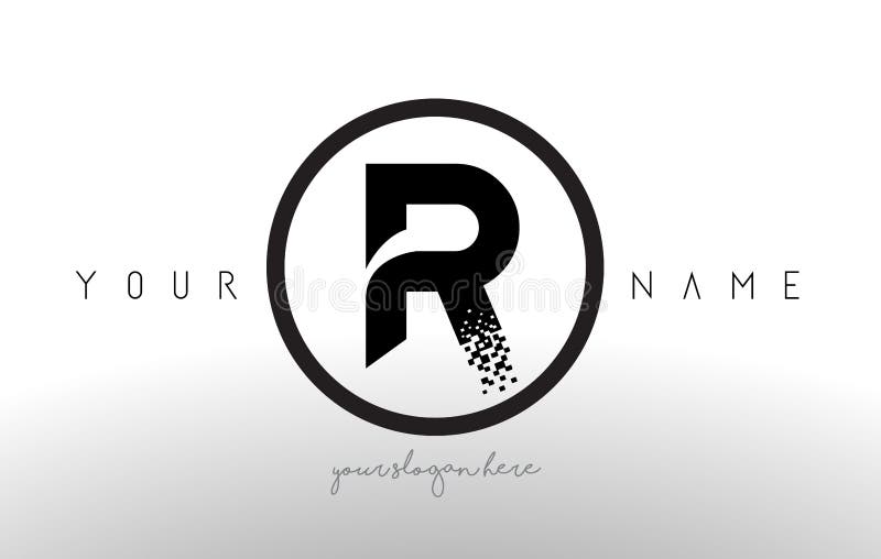 R Logo Letter with Digital Pixel Tech Design Vector. Stock Vector ...