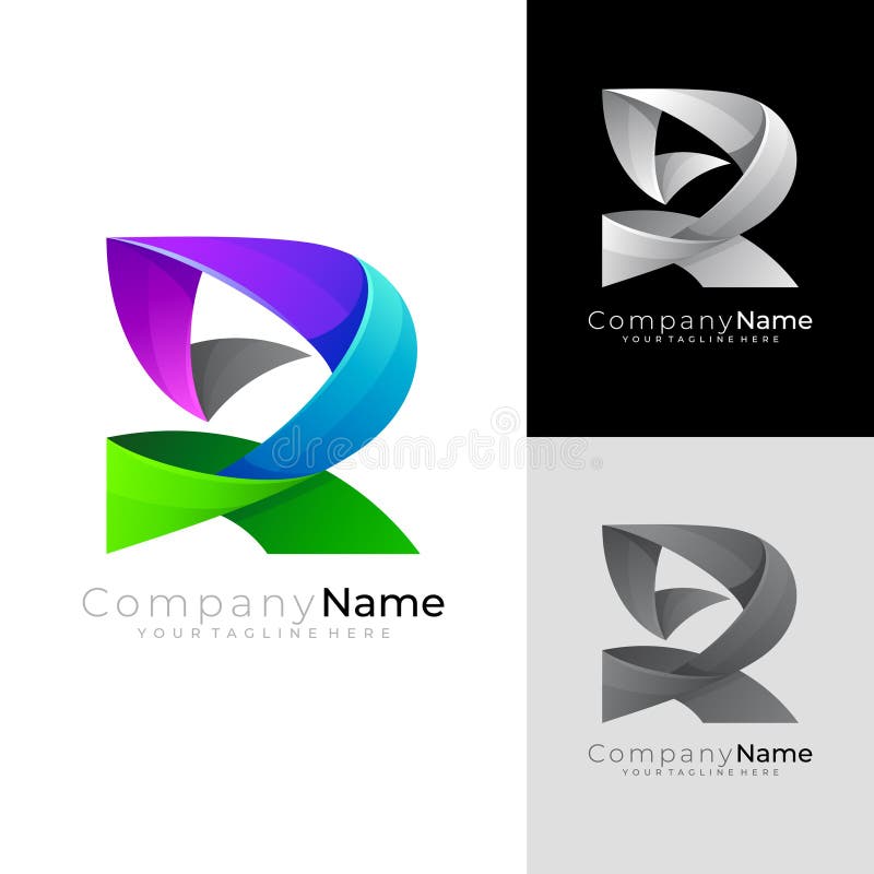 R Logo Mit Moderner Design Vorlage Farbiger Stil Firmenname Vektor ...