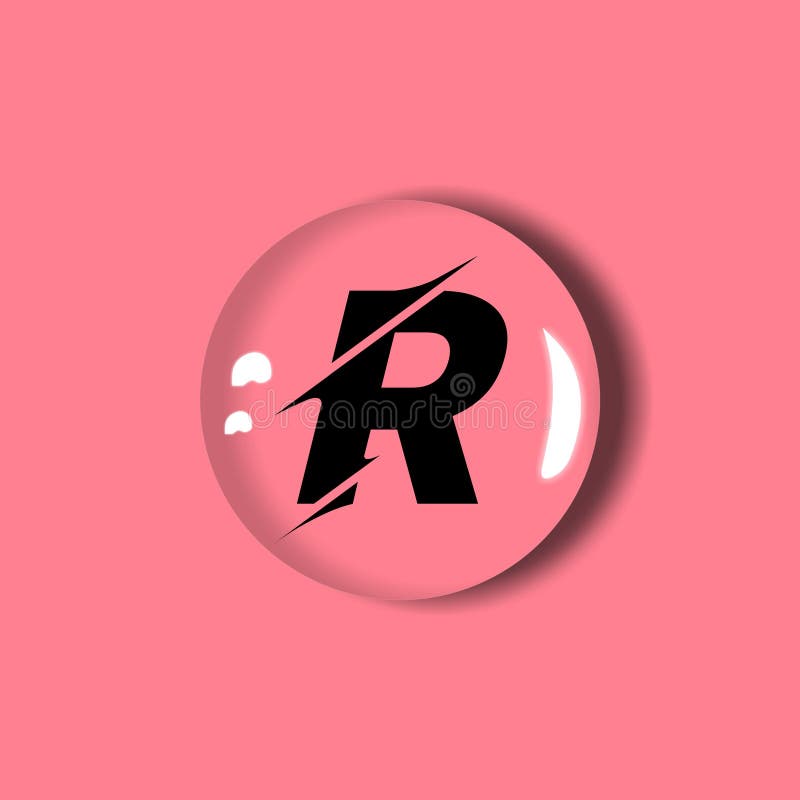 R Name Letter Logo Light Pink Colour Stock Illustration - Illustration ...