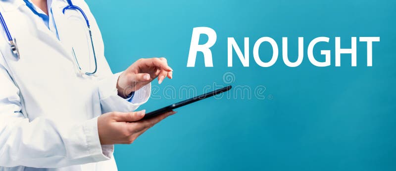 R Nought Theme with a Doctor Using a Tablet Stock Image - Image of ...
