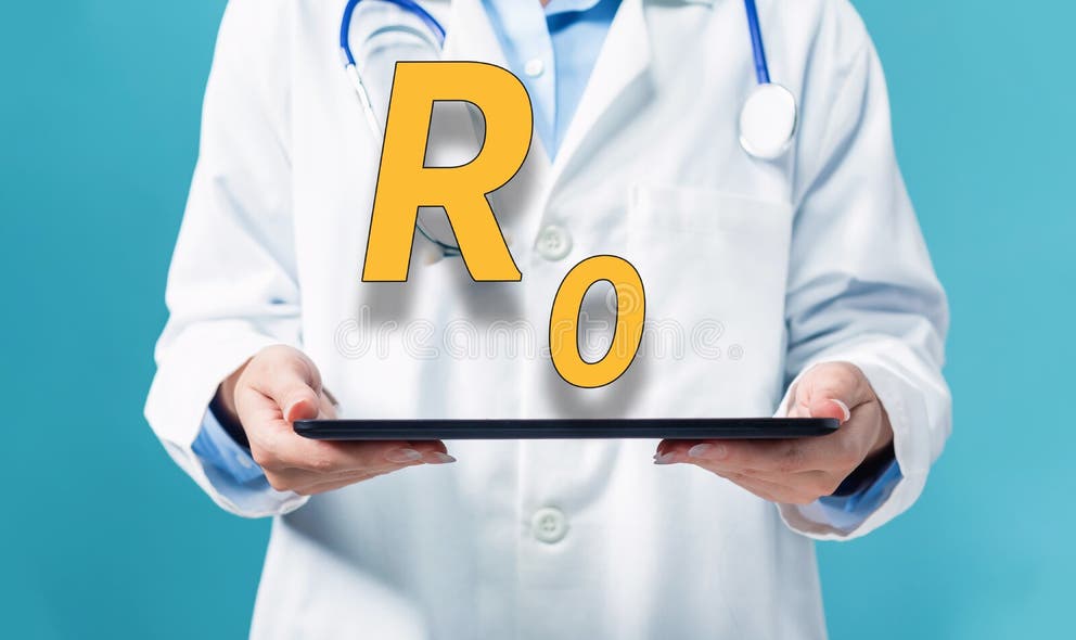 R Nought Theme with a Doctor Using a Tablet Pc Stock Photo - Image of ...