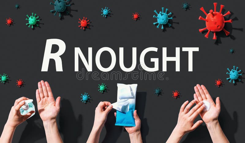 R Nought Theme with Viral and Hygiene Objects Stock Photo - Image of ...