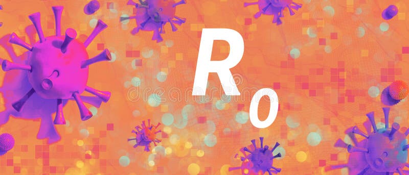 R Nought Theme with Viral Objects Stock Illustration - Illustration of ...