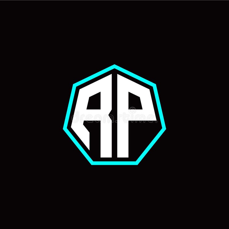 R P Initials Modern Polygon Logo Template Stock Vector - Illustration ...