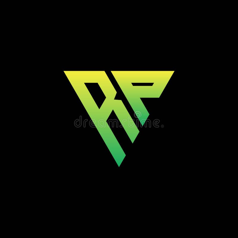 R P Initial Triangle Logo Monogram with Triangle Shape Stock Vector ...