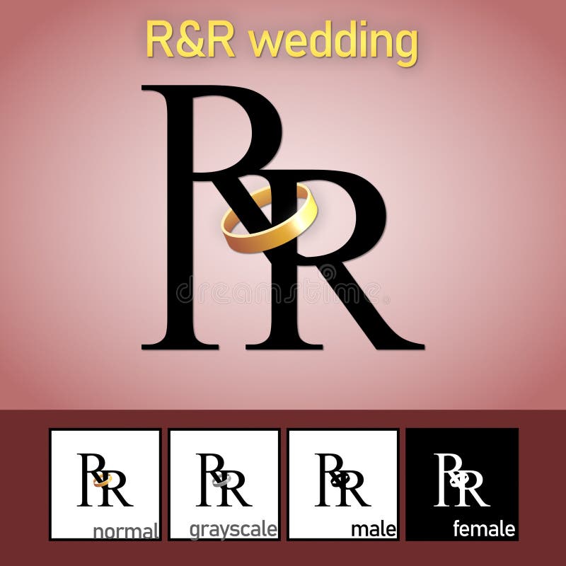 R and R Letter with Wedding Ring Logo. - Vector Stock Vector ...