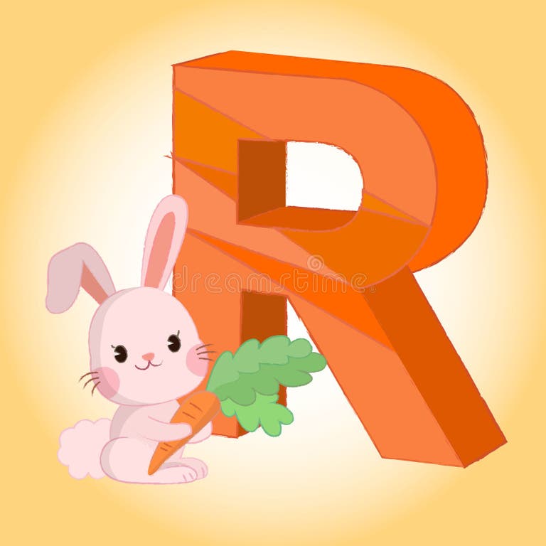 R Rabbit Alphabet Icon Great for Any Use. Vector EPS10 Stock ...