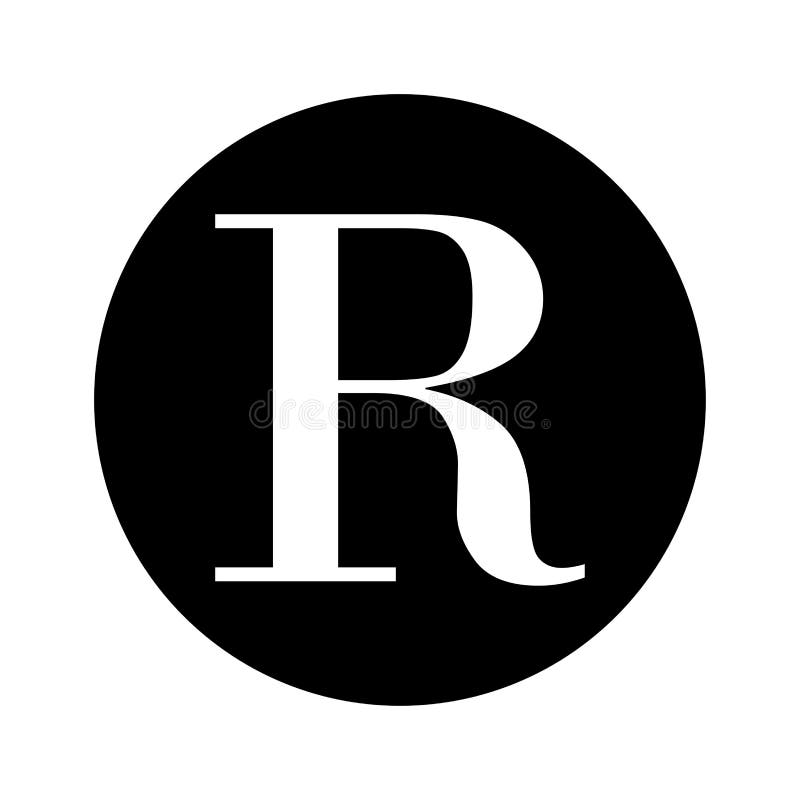 R Registered Icon Vector Flat Design Trendy Stock Vector - Illustration ...