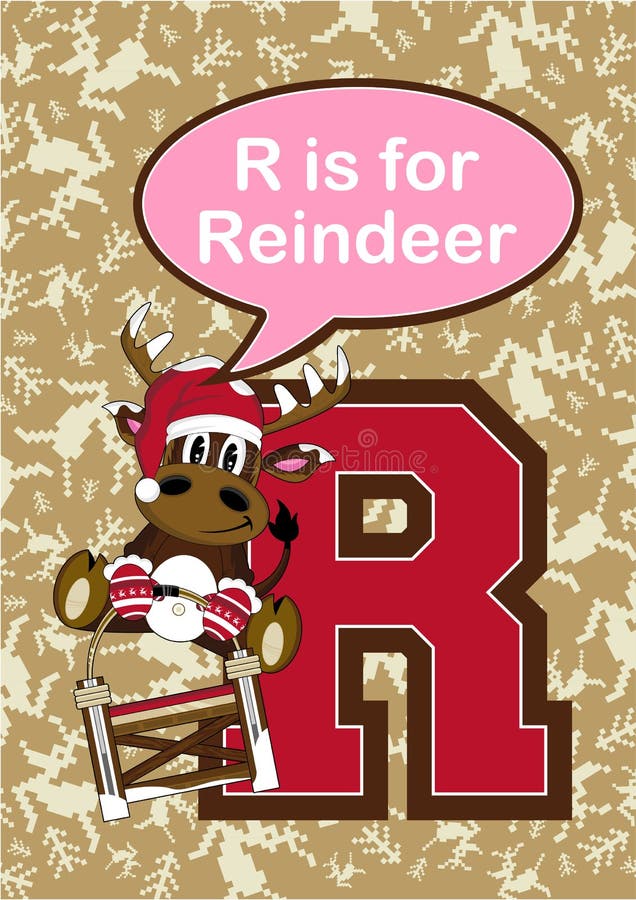 R is for Reindeer stock vector. Illustration of alphabet - 94567891