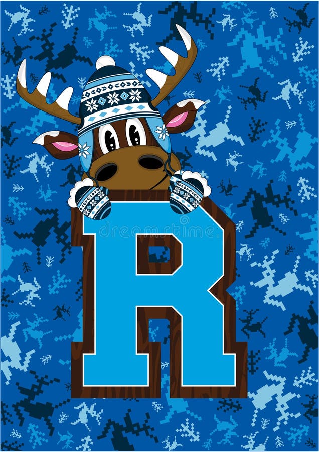 R is for Reindeer stock vector. Illustration of santa - 94569469